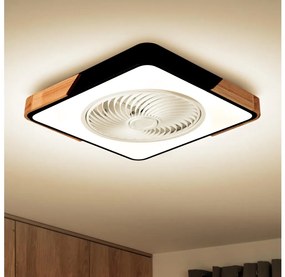 Brilagi-LED Stmív. svítidlo s ventilátorem LED/30W/230V 3000-6500K černá/dub+DO