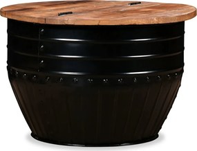 vidaXL Konferenční stolek, masivní recyklované dřevo, , tvar sudu [245254] Barva: Černá