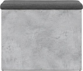 skříňka na boty, botník s polstrováním, lavice, sedací, police, dřevo/látka, 52x84x32 cm, beton šedá/šedá, Dekorino BS20260022