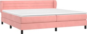 Box spring postel s matrací růžová 200x200 cm samet 3127576