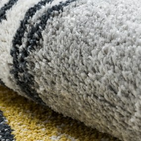 Dywany Łuszczów, Kusový koberec Fusion 5868 white/yellow, 80x150, šedá, kancelář