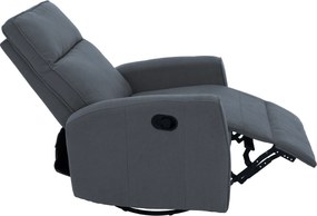 Relaxační otočné křeslo, šedá, MEKENZI