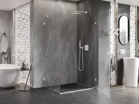 Mexen Lunar-B, pravostranný výklopný sprchový kout 95 x 80 cm, 8mm čiré sklo, bílý profil, 832-095-080-20-00-P