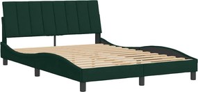 Rám postele bez matrace Hanko tmavě zelená 140 x 190 cm samet 3207846