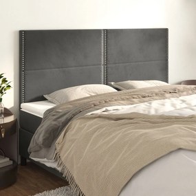 Čelo postele tmavě šedé 180x5x118/128 cm sametové 3116253
