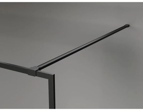 Mexen, Mexen Kioto-F sprchová stěna s rámem 55 x 202 cm, 8 mm průhledná, černá - 800-055-104-70-00