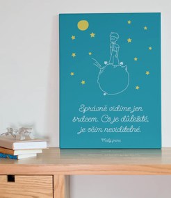 Obraz na plátně - Správně vidíme jen  srdcem. Co je důležité, je očím neviditelné.  Malý princ (minimalist) FeelHappy.cz Velikost obrazu: 30 x 40 cm