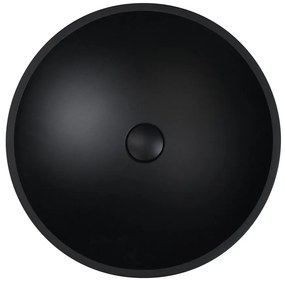 Sapho, TELICA skleněné gravírované umyvadlo, průměr 42 cm, černá, TY181B