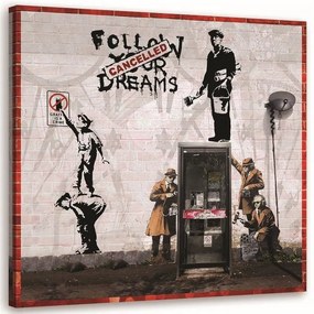 Gario Obraz na plátně Banksy mural - sbírka graffiti uměleckých děl Rozměry: 30 x 30 cm