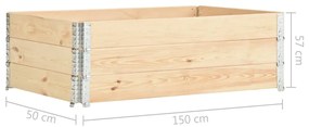 Vyvýšené záhony 3 ks 50 x 150 cm masivní borové dřevo,  3055167
