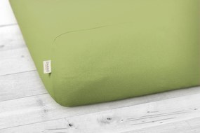Jersey prostěradlo středně zelené na výšku matrace do 30 cm Velikost: 90 x 200