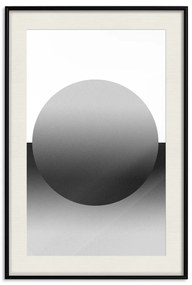 Plakát Částečné zatmění - jednoduchá černobílá geometrická kompozice