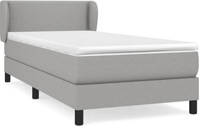 Box spring postel s matrací světle šedá 90x190 cm textil 3126125