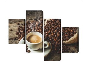 Vícedílný obraz Šálek Horké Kávy Nedostatek Nedostatek Přírodní plátno 160x100