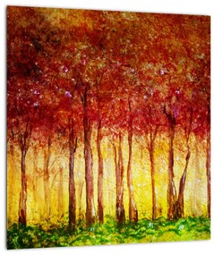 Obraz - Malba listnatého lesa (30x30 cm)