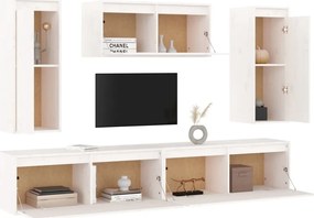 vidaXL TV skříňky 5 ks masivní borové dřevo [3100245] Barva: Bílá