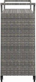 Barový vozík se zásuvkou šedý 100 x 45 x 97 cm polyratan 316664