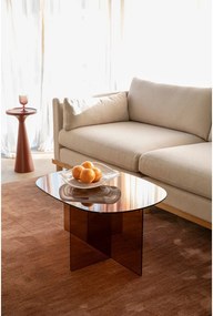 Hnědý skleněný konferenční stolek 60x80 cm Linea – Zuiver