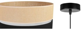 Závěsné svítidlo Juta, 1x jutové/černé textilní stínítko, (fi 40cm), b
