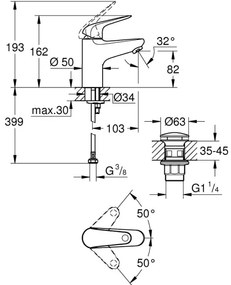 GROHE 24318001 - Umyvadlová baterie SWIFT 162 mm lesklý chrom