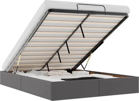 Osmanský rám postele bez matrace šedá 140x190 cm umělá kůže 3310802