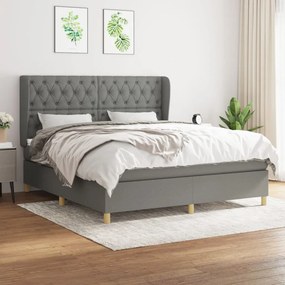 Box spring postel s matrací tmavě šedá 160x200 cm textil 3128774