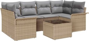 Sada zahradních pohovek 7 pcs 6-Seater Beige a šedá polyratan 3353929
