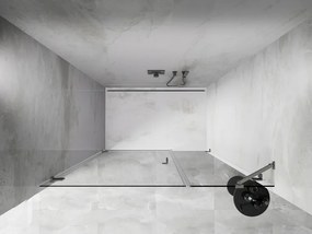 Mexen Lunar-B, levé otočné sprchové dveře 110 cm, 8mm čiré sklo, ocelový profil, 832S-110-050-97-00-L