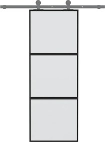 vidaXL Posuvné dveře 76 x 205 cm čiré ESG sklo a hliník [155198] Barva: Bílá a průhledná