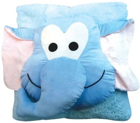 Dětský polštář CUDDLI FRIENDS 70x70 cm plyšový - více barev Barva: Modrá