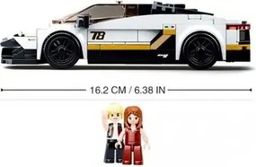Sluban Model Bricks M38-B0957 Bílý italský sporťák / LEGO - kompatibil