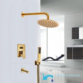 Podomítkový sprchový panel EYN woo-2322 v zlaté barvě s LED osvětlením