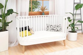 Luxusní dětská postýlka s matrací PRINCIPAL 140x70 cm bílá