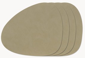 Sada asymetrických prostírání z kůže Curve, 4 díly