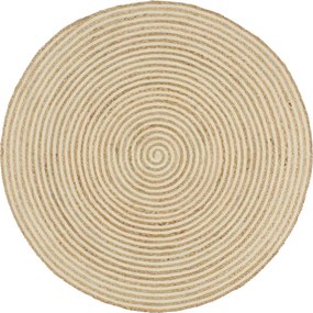 Ručně vyrobený koberec z juty spirálový design bílý 150 cm 133718