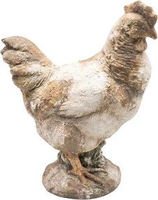 Béžová antik dekorativní figurka venkovská slepička - 34*18*44 cm