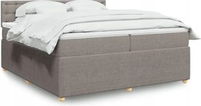 Box Spring Postel S Matrací Textil Taupe tlačítka 200 x 200 cm