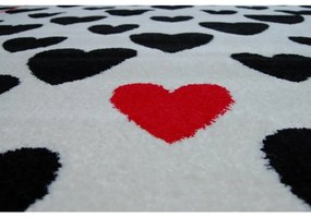 Kusový koberec Srdíčka bílý 180x270cm