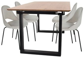 Snap: Set: Stůl Grand + 4 jídelní židle Costa Steel Black