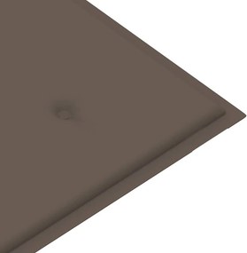 Zahradní lavice s taupe poduškou 112 cm masivní teak 3062657