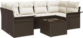 Sada zahradních pohovek 7 pcs 6-Seater Hnědá a krémová 3353927