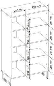 Vitrínová skříňka Cube, dub evoke/pískově šedá, s osvětlením