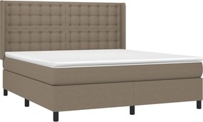 Box spring postel s matrací a LED taupe 160x200 cm textil 3138649