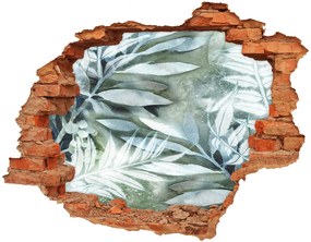 Wallmuralia Nálepka 3D díra na zeď samolepící Listí 90x70 cm