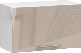 Závěsná kuchyňská skříňka Olivia W60OK bílá/cappuccino lesk