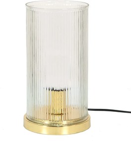 Elegantní zlatá stolní lampa se skleněným stínidlem - Ø 15*27 cm E27/max 1*40W