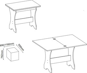 Jídelní rohový set Corner dub sonoma / Malmo
