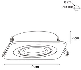 Sada 6 kulatých zapuštěných bodových svítidel bílá GU10 50mm otočná a naklápěcí IP44 - Alberto