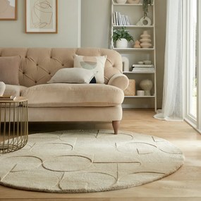 Kusový koberec Moderno Gigi Natural kruh, 160x160 (priemer) kruh, béžová, obývacia izba, Flair Rugs