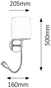 Rabalux 6529 - LED Nástěnné svítidlo LARKIN 1xE27/40W+LED/3W